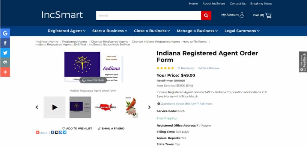 List of 9 Registered Agents in Indiana (2022) | SimplifyLLC