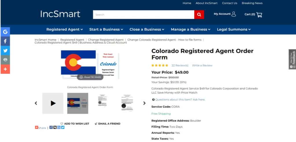 List of 10 Registered Agents in Colorado (2022) | SimplifyLLC