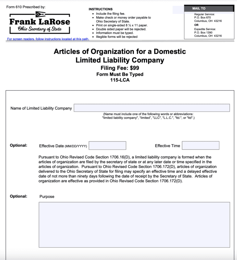 How to Start an LLC in Ohio: Step-by-Step