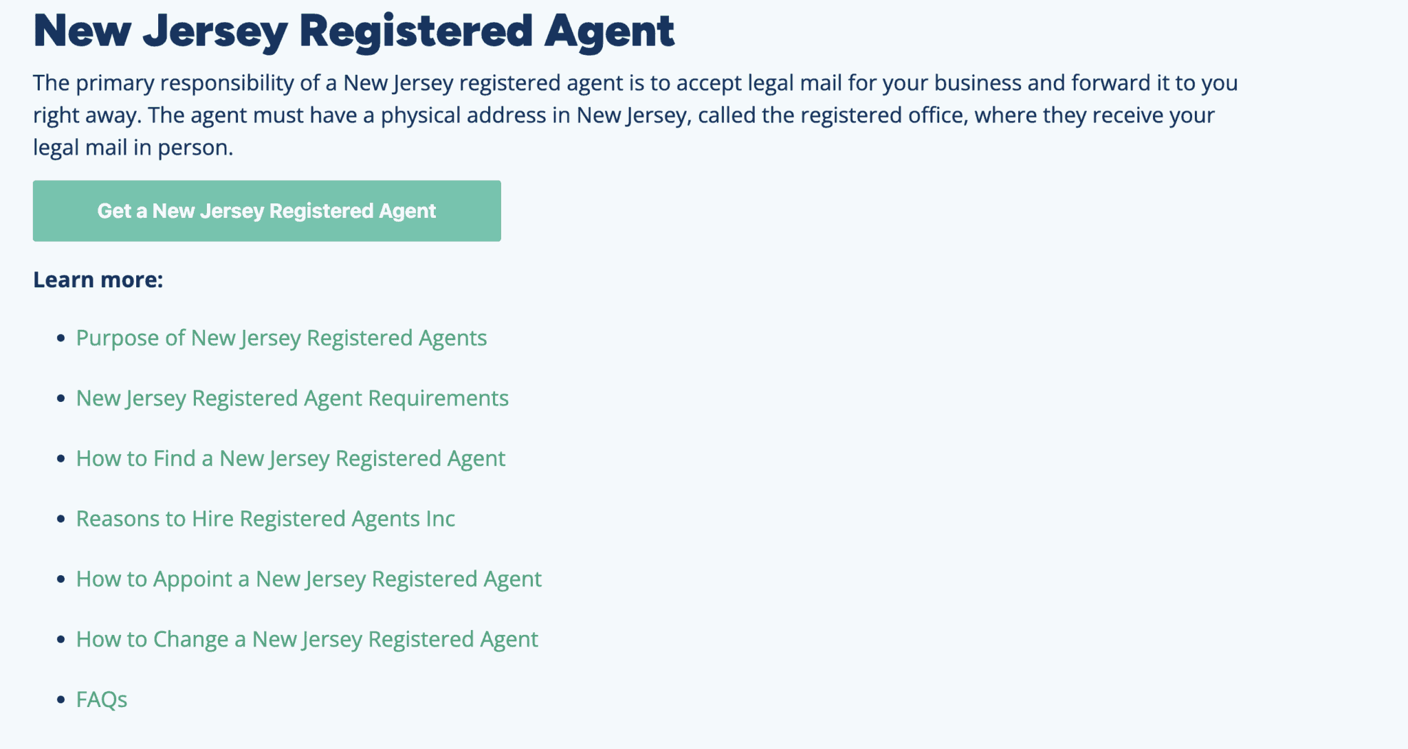 Top 7 Registered Agent Services in New Jersey