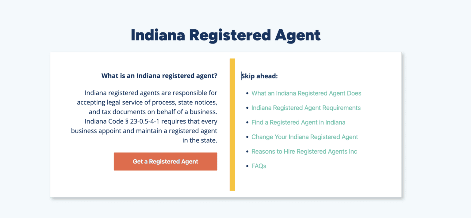 Indiana Registered Agent: Top 6 Providers